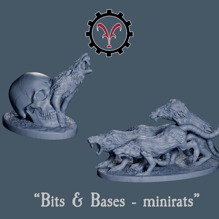 3D Printable BITS & BASES - MINIRATS x14 by vinciminiatures
